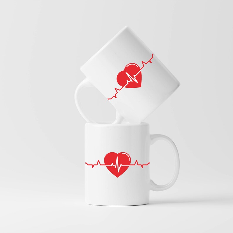 Red Heartbeat Digital File - Printable Heart Art, Health and Love Wall ...