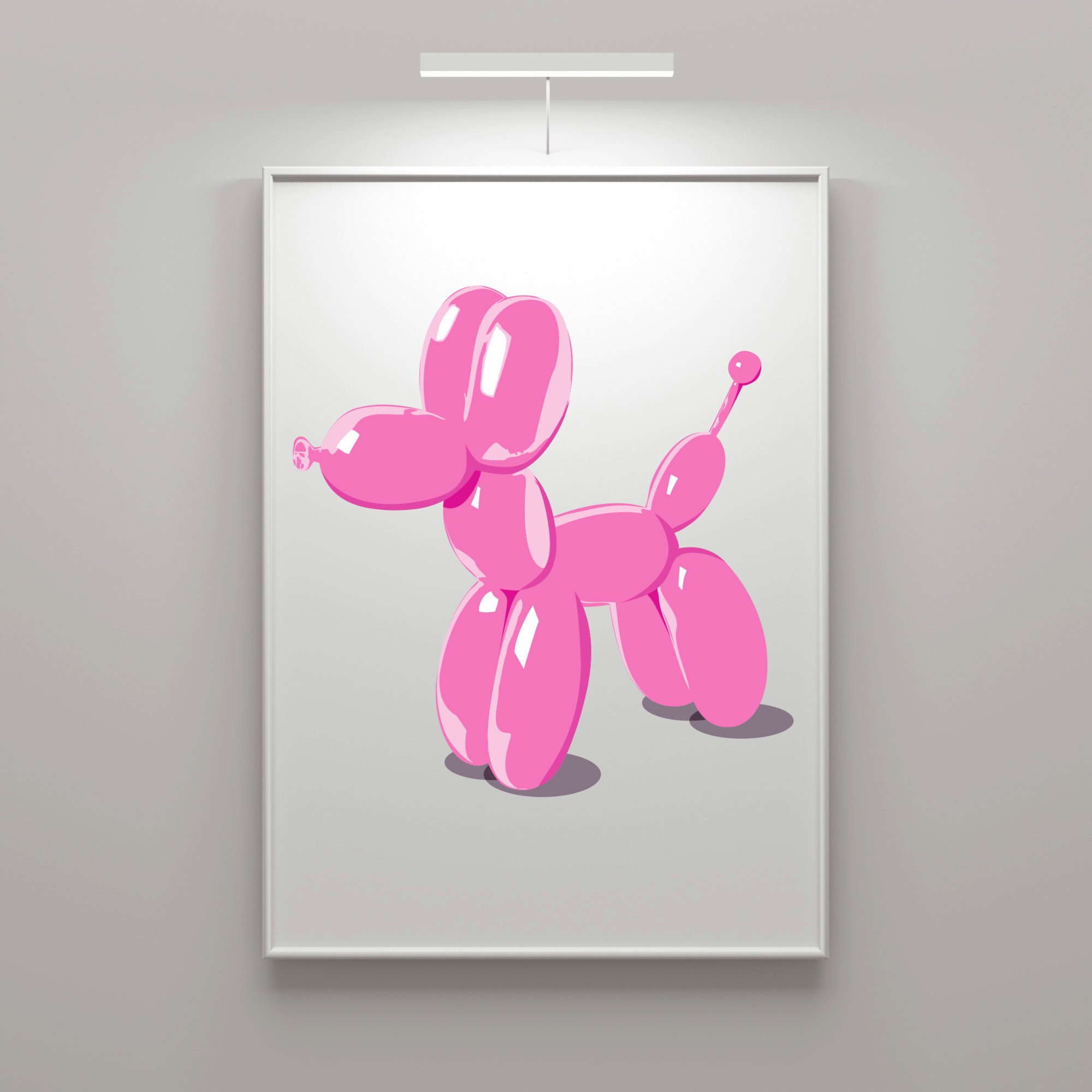 Pink Balloon Dog Wall Art, Preppy Teen Room Decor, Trendy Dorm Poster ...