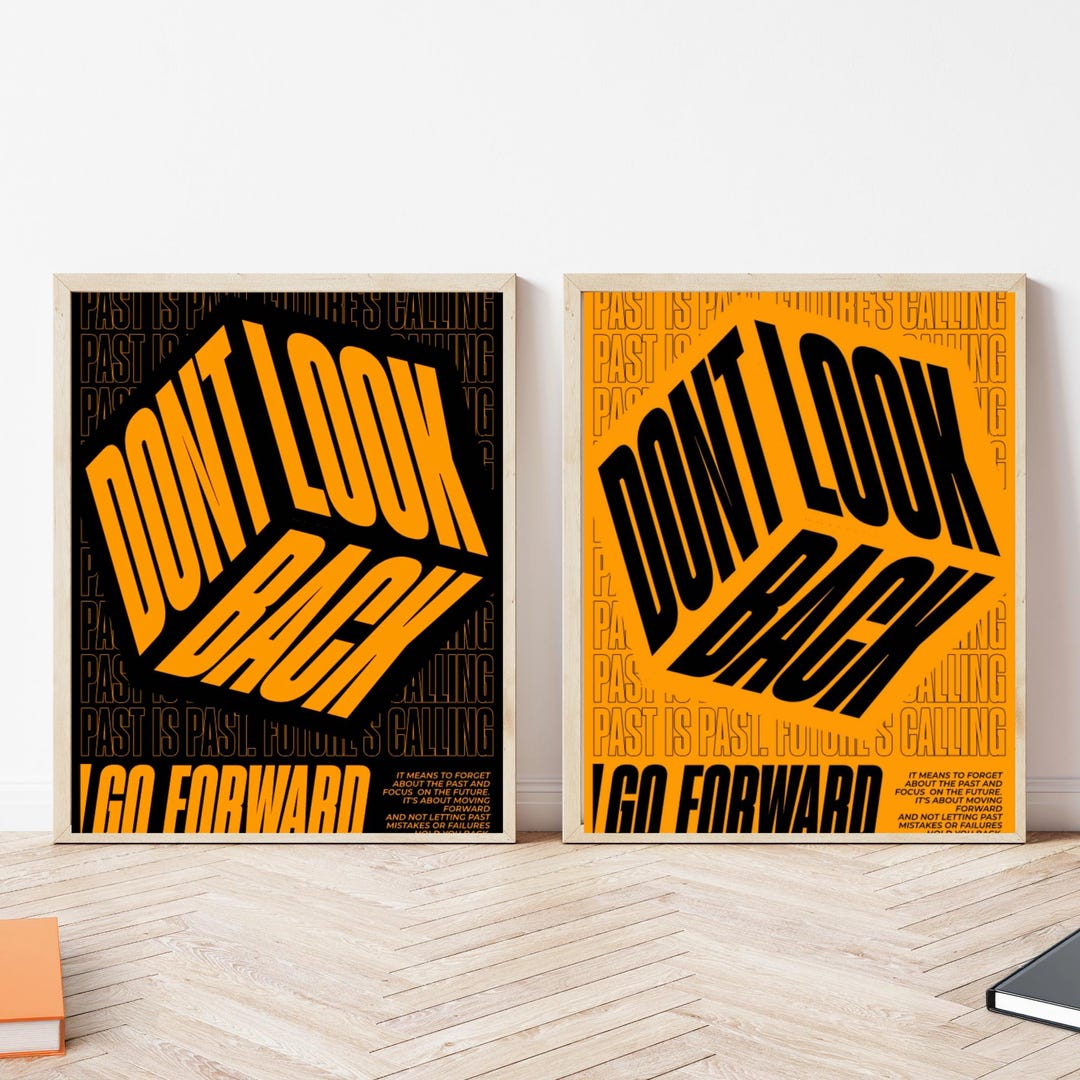 Don't Look Back Motivational Poster | Inspiring Wall Art | Positive ...