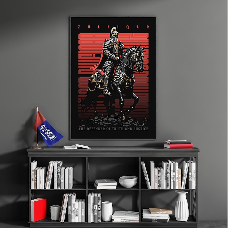 Zulfiqar Knight Poster: Islamic Warrior Horse Art - Etsy