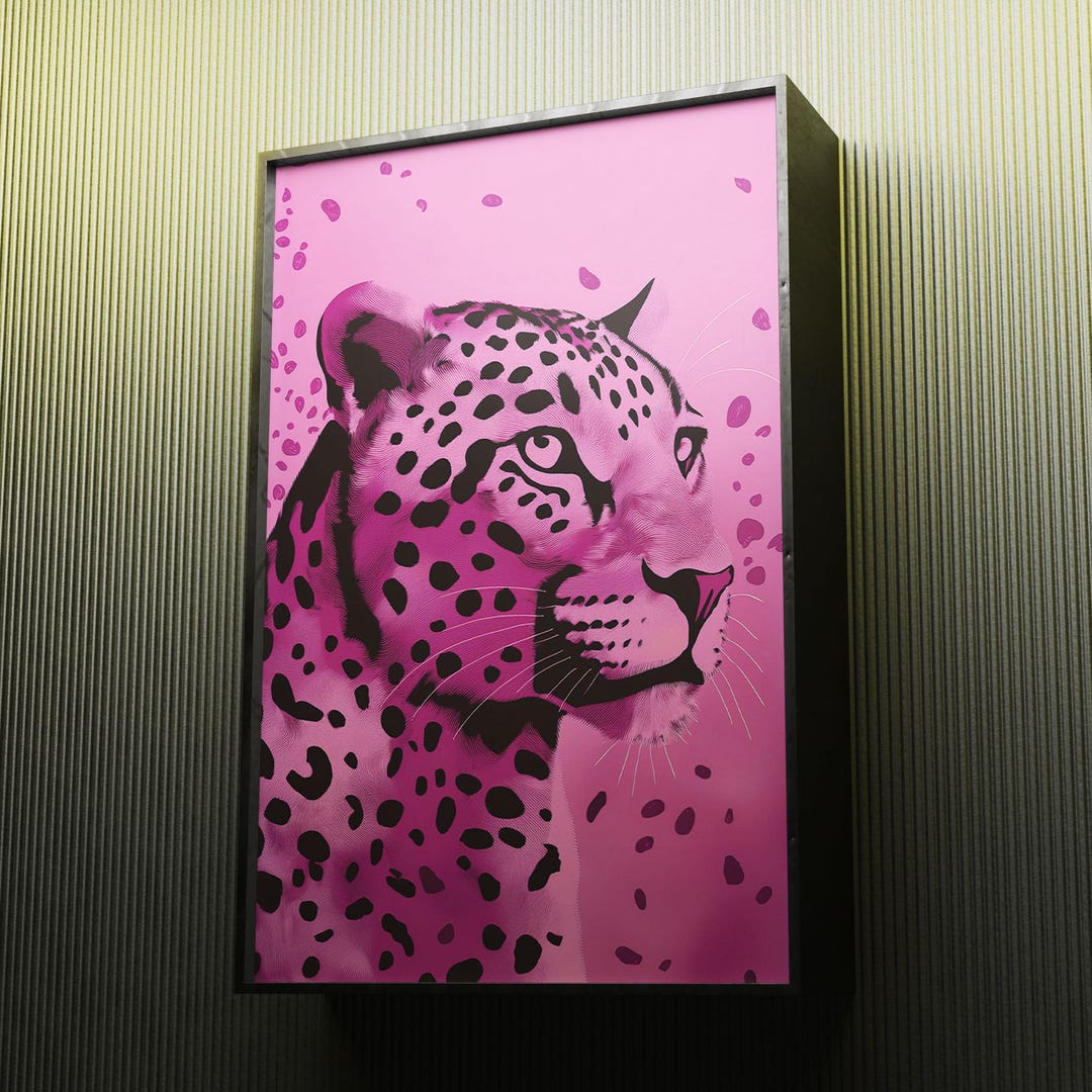 Pink Leopard Art Print, Home Decor, Wall Art for Living Room, Bedroom ...