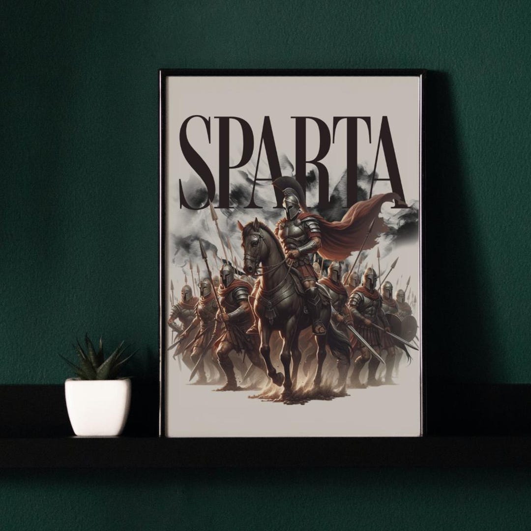 Spartan Warrior Art Print: Ancient Sparta Decor (A4 & A3 Sizes) - Etsy