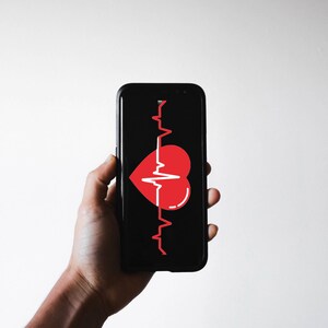 Red Heartbeat Digital File - Printable Heart Art, Health and Love Wall ...