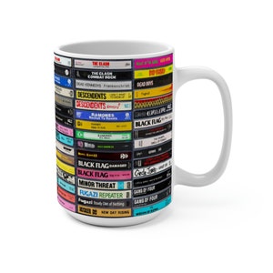 Painting of Classic Punk Rock Tapes 15oz Ceramic Coffee Mug - Etsy