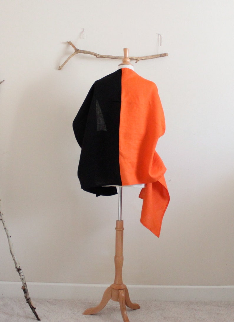 Dual Color Linen Shawl Made to Order - Etsy