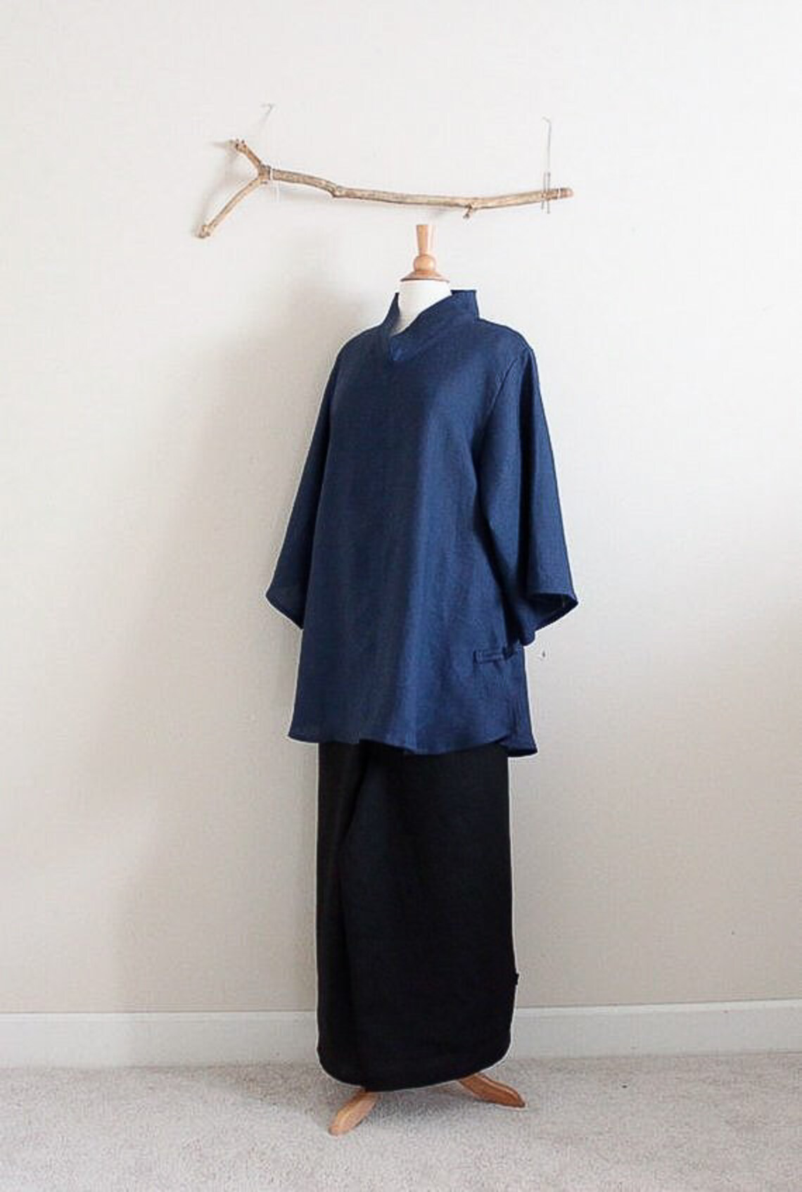 Linen Outfit Toggle Blouse and Pants Made to Order - Etsy