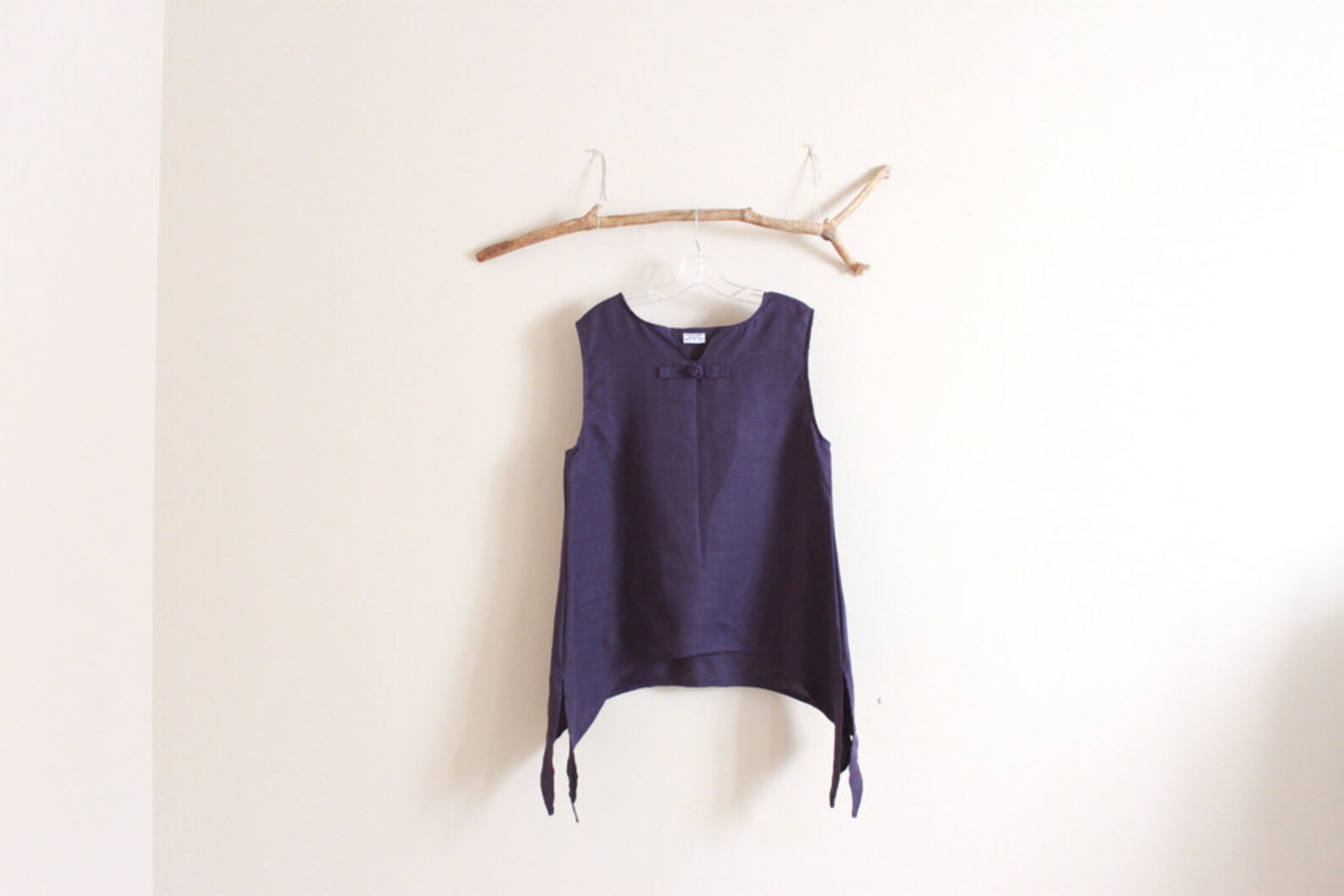 Custom Sleeveless Linen Swallow Splits Top - Etsy