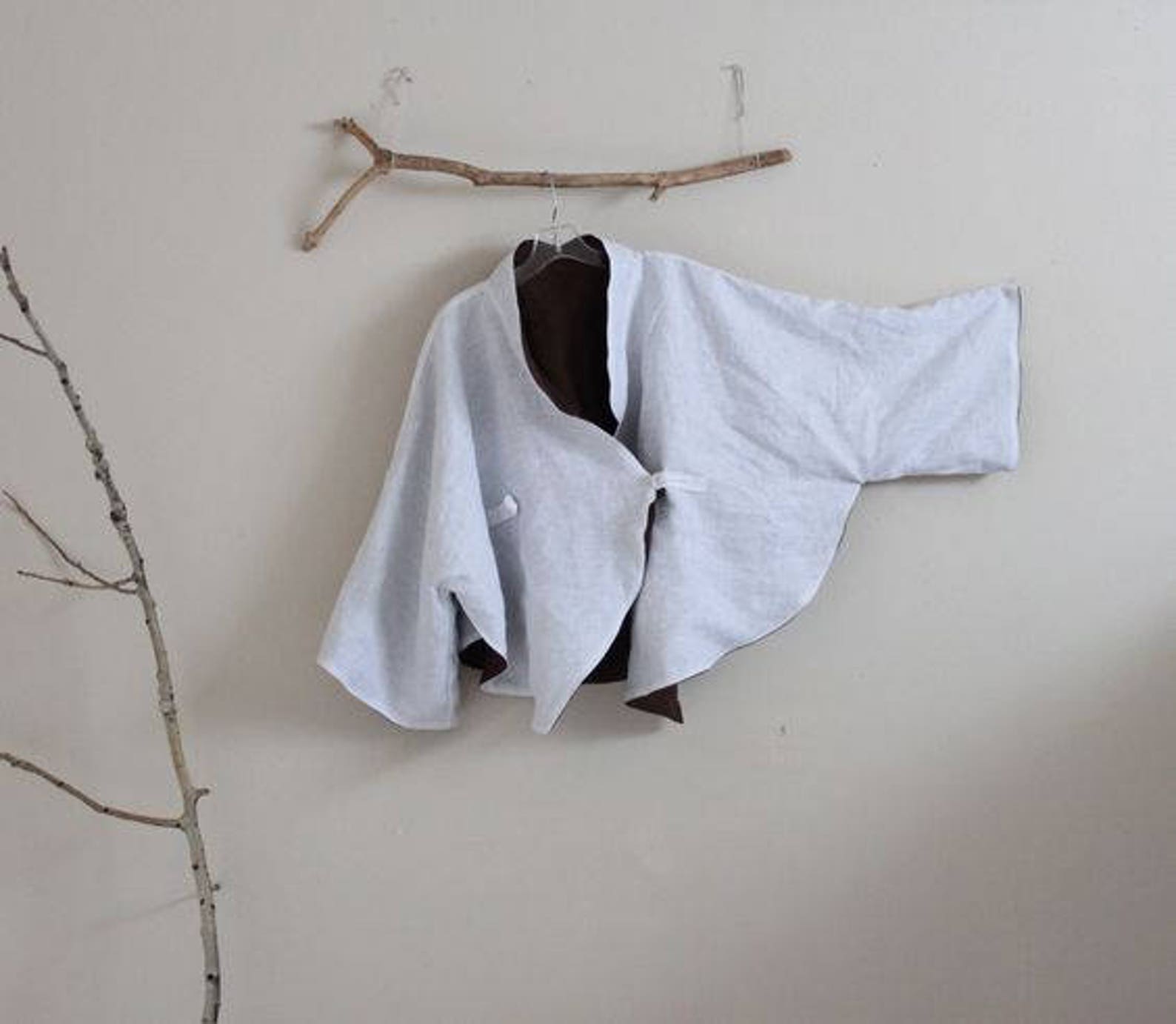 Custom Oversized Reversible Linen Cape Coat Jacket | Etsy