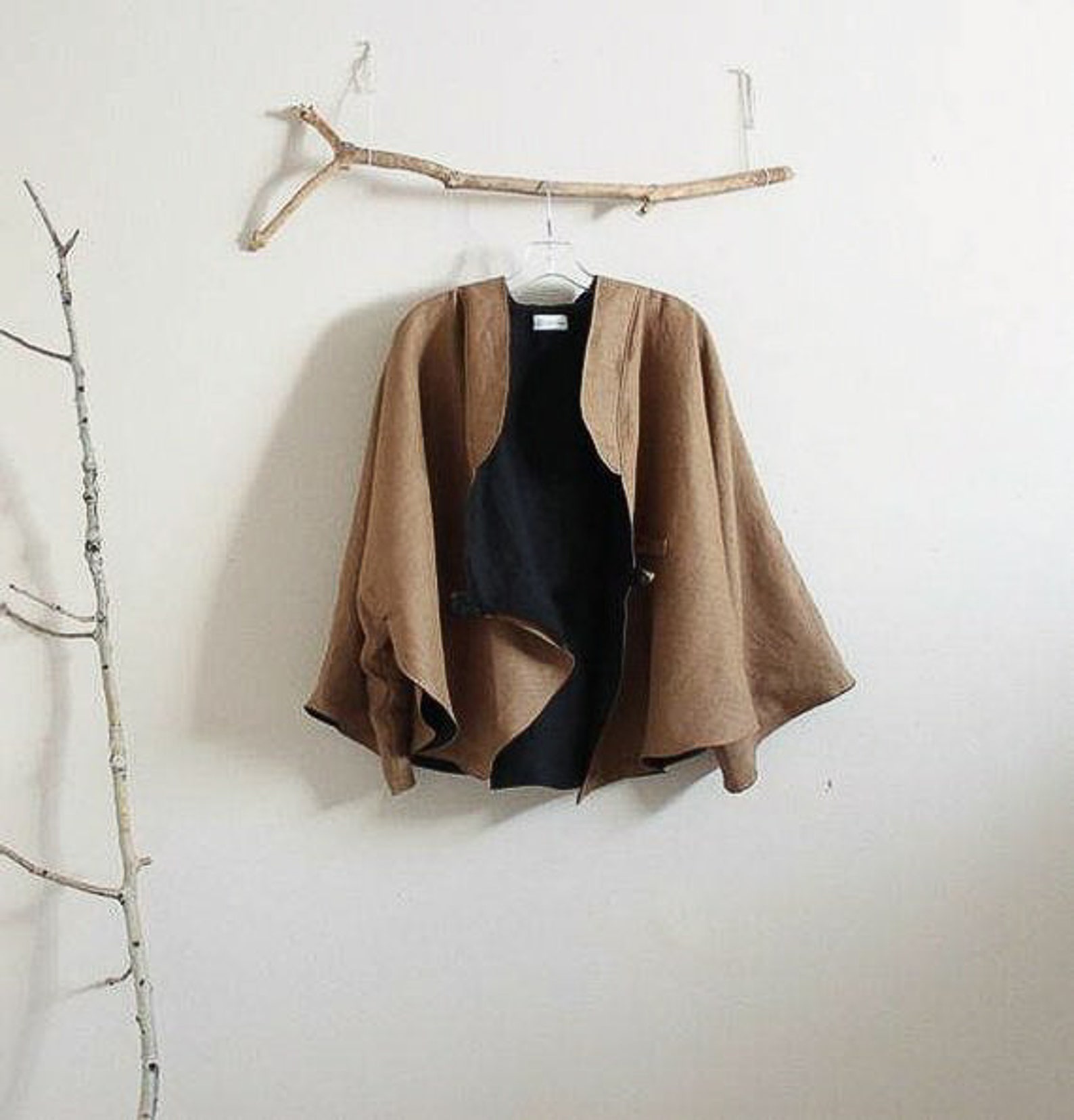 Custom Oversized Reversible Linen Cape Coat Jacket - Etsy