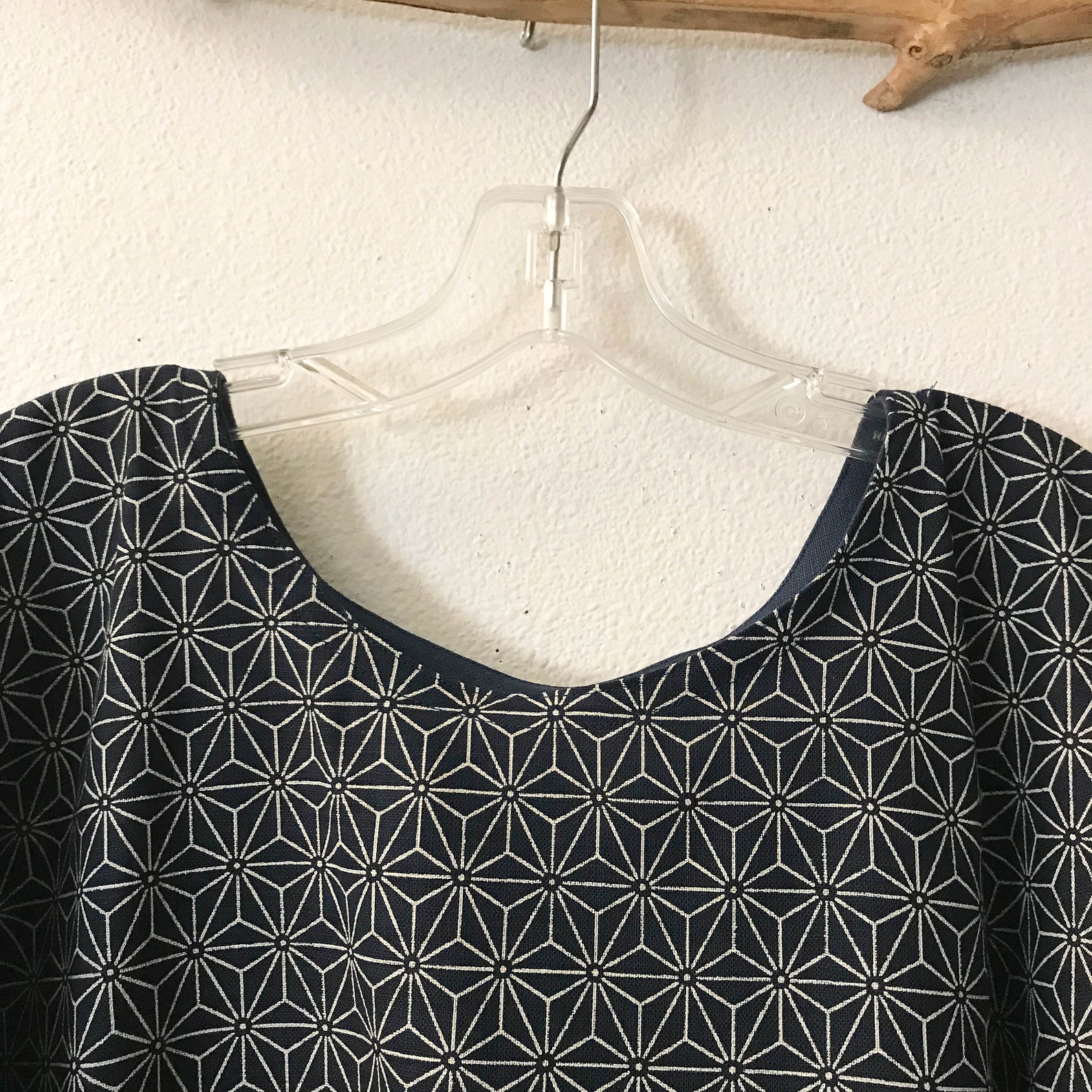 Ready Wear Asanoha Star Geo Pattern Cotton Kimono Top Navy or - Etsy