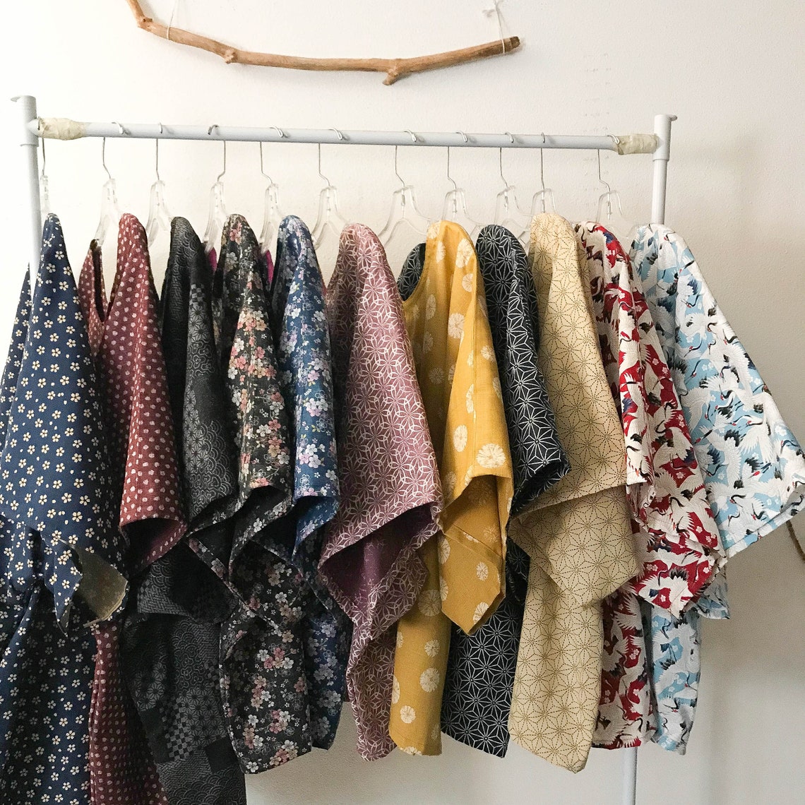 Ready Wear Asanoha Star Geo Pattern Cotton Kimono Top Navy or - Etsy