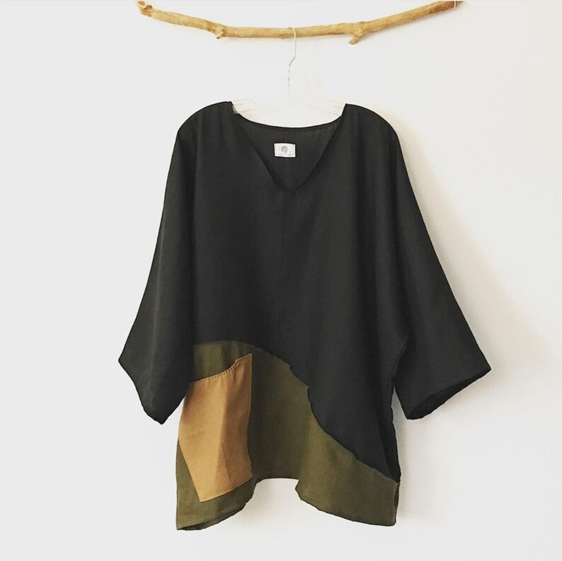 Made to order trio color linen pin tuck tunic choose width and | Etsy