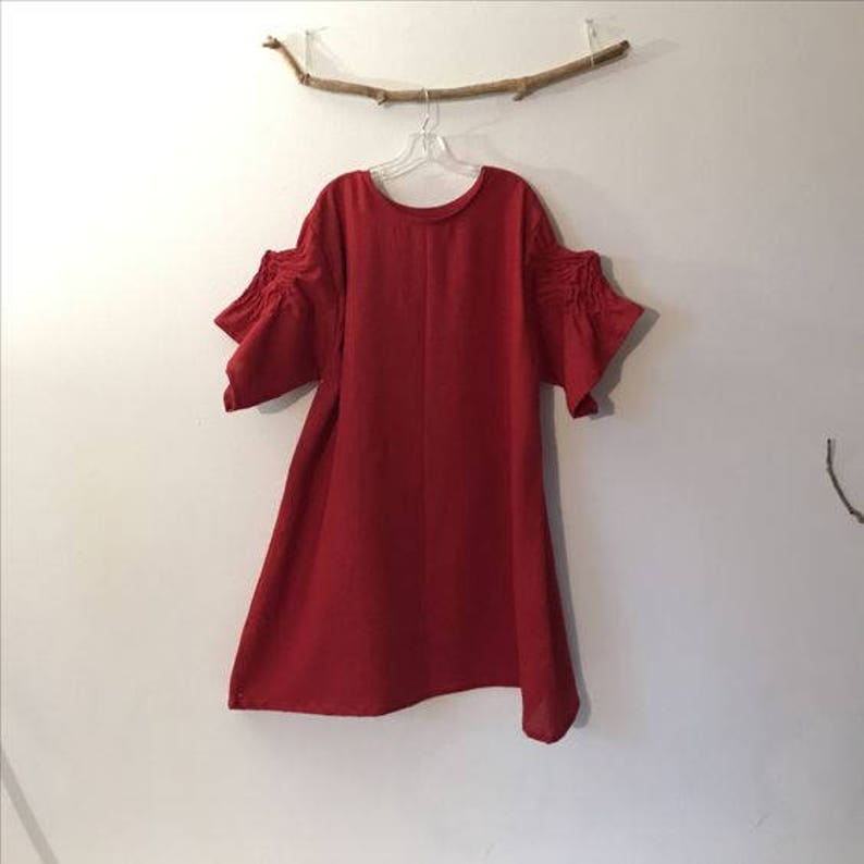 Custom Smocked Spiky Sleeves Linen Dress - Etsy