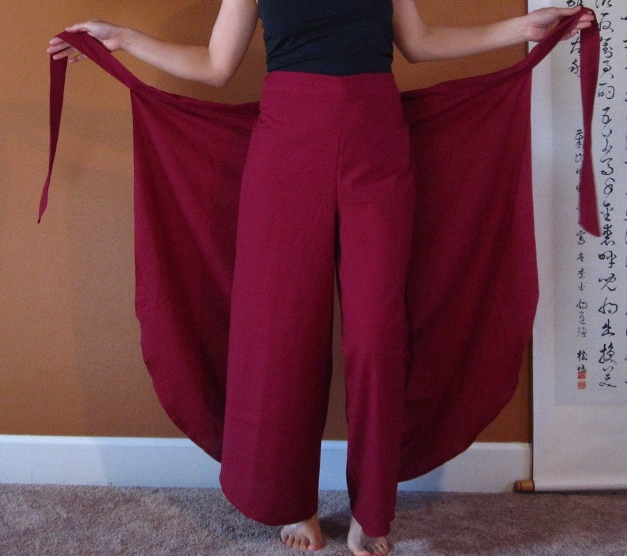 Cotton Wrap Around Pants Fit Waist 36 and Under / Made - Etsy