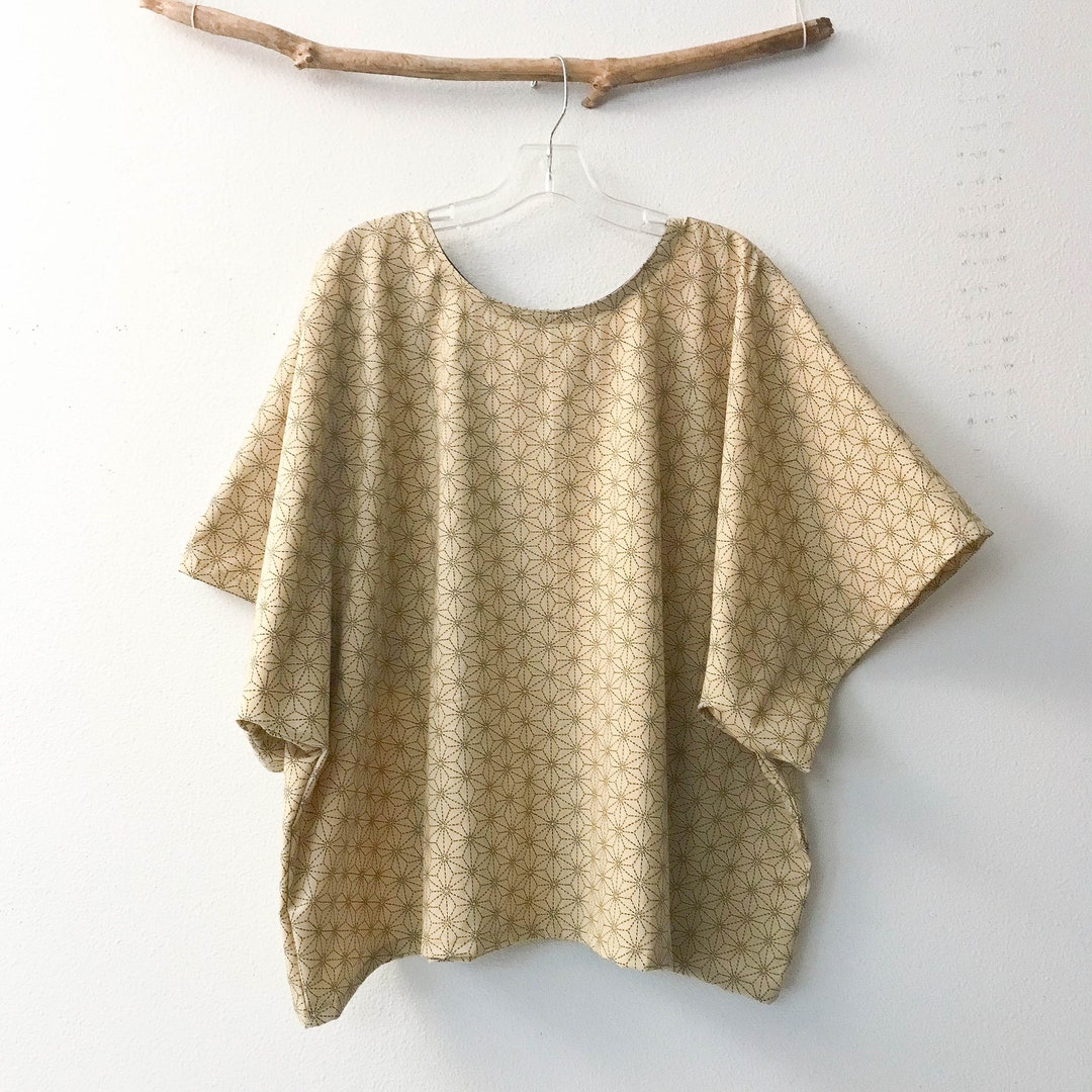 Ready Wear Asanoha Star Geo Pattern Cotton Kimono Top Navy or Cream - Etsy