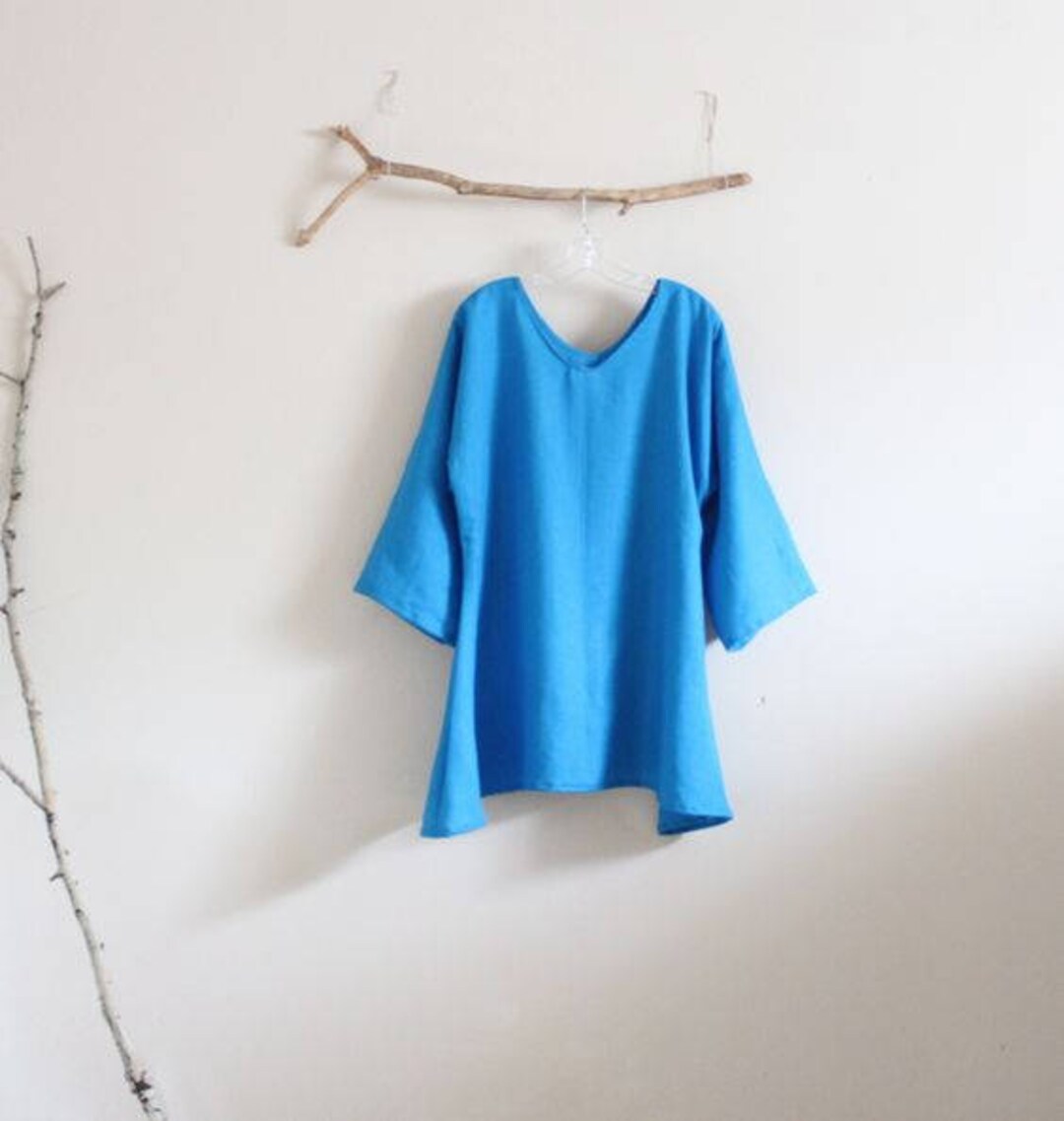 Custom Plus Size Linen V Shape Neckline Top - Etsy