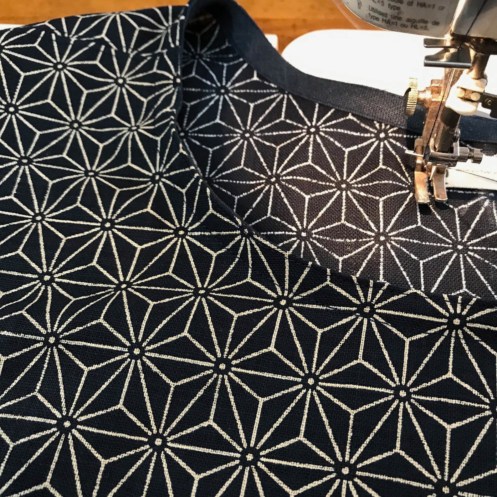 Ready Wear Asanoha Star Geo Pattern Cotton Kimono Top Navy or - Etsy