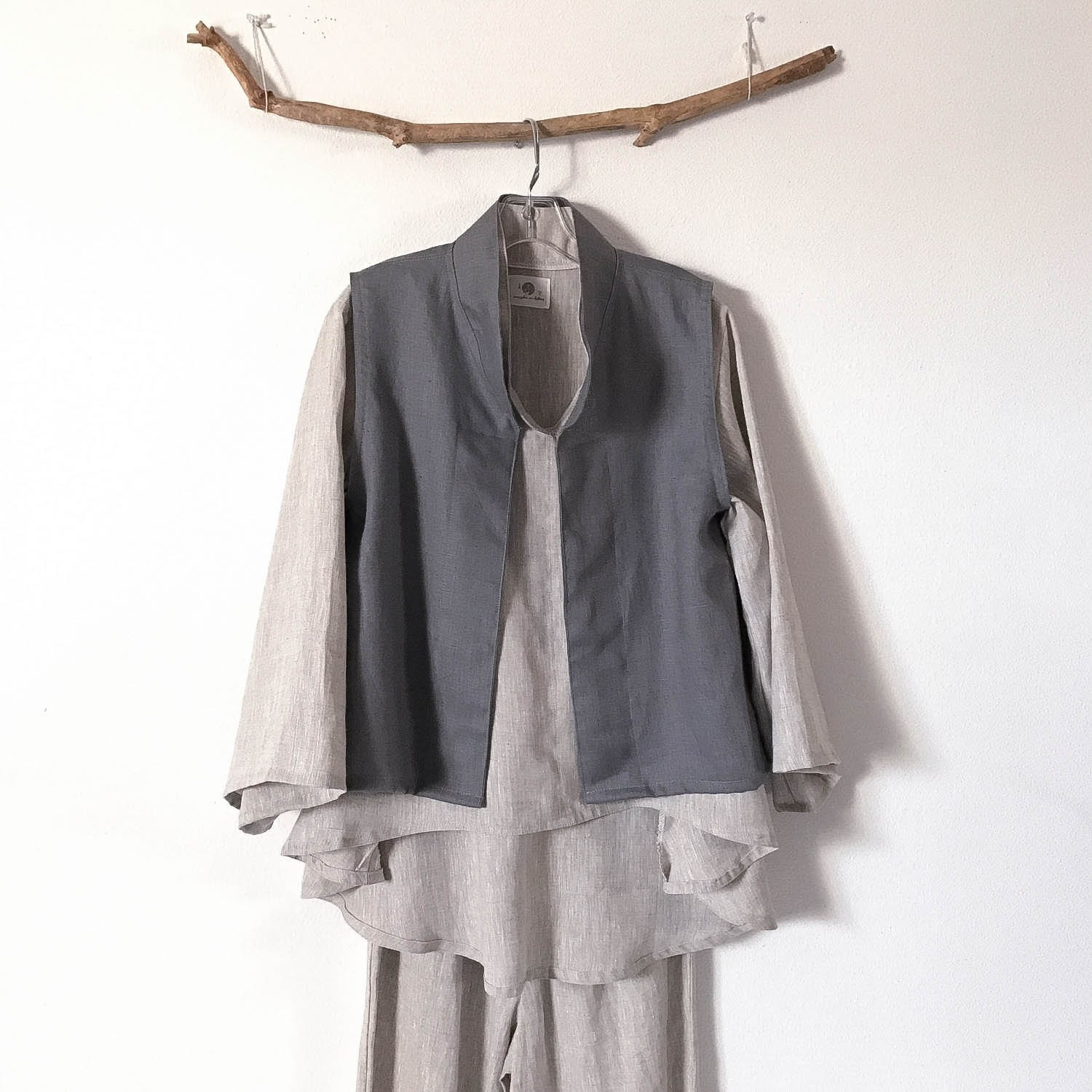 Custom linen outfit including blouse vest and pants | Etsy