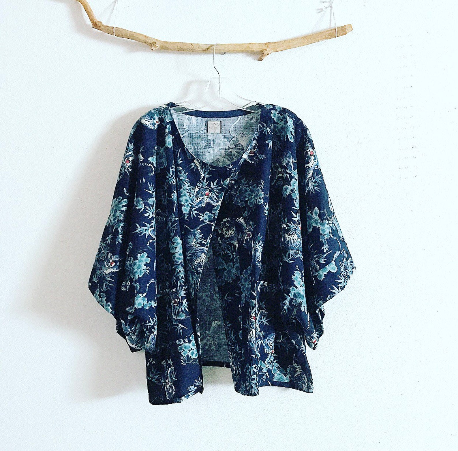 Ready Wear Blue Tiger Todoroki Dobby Cotton Kimono Sleeve | Etsy