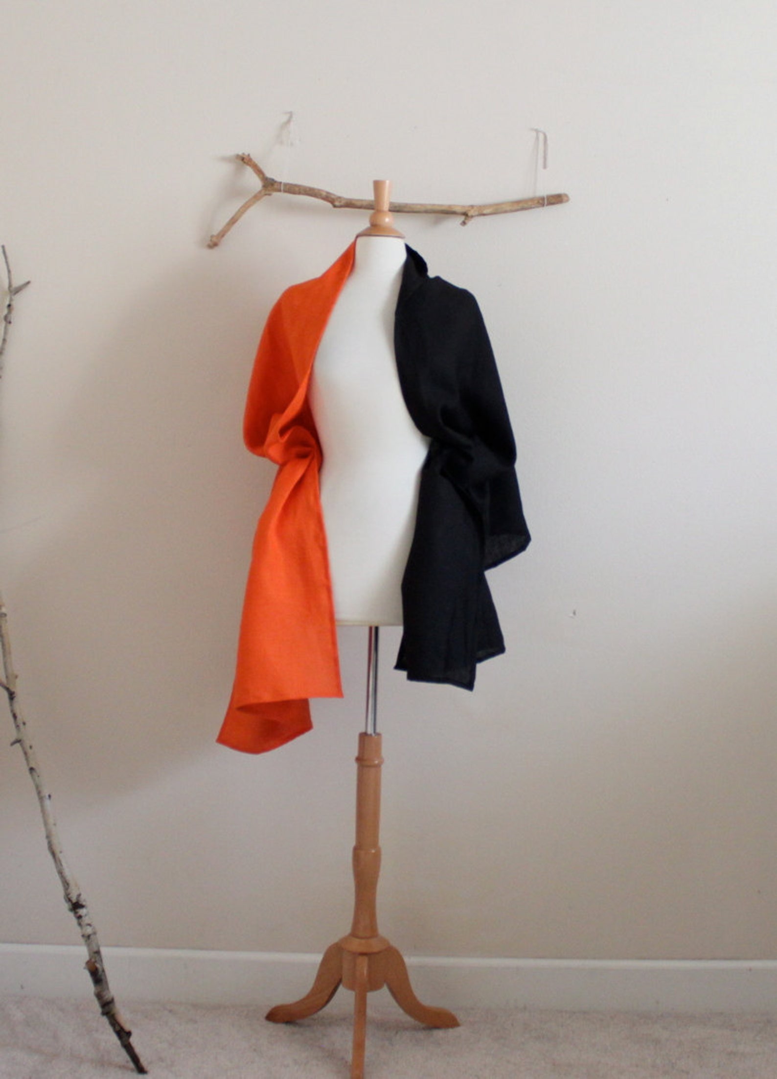 Dual Color Linen Shawl Made to Order - Etsy