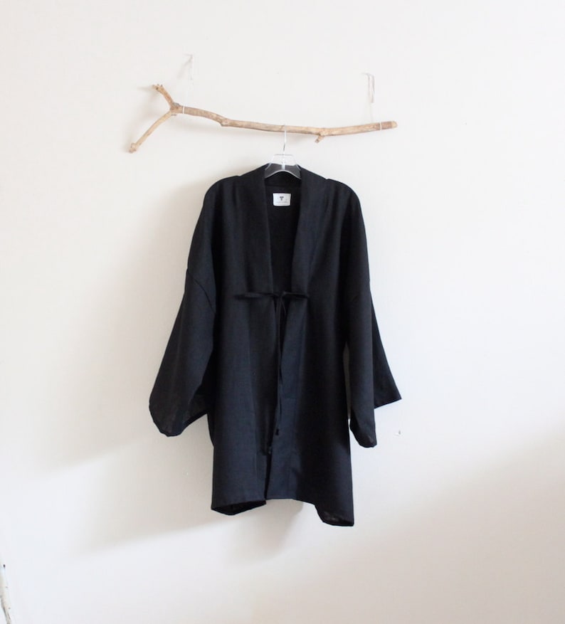 Custom Geisha Black Linen Haori Inspired Jacket - Etsy