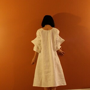 Custom Smocked Spiky Sleeves Linen Dress - Etsy