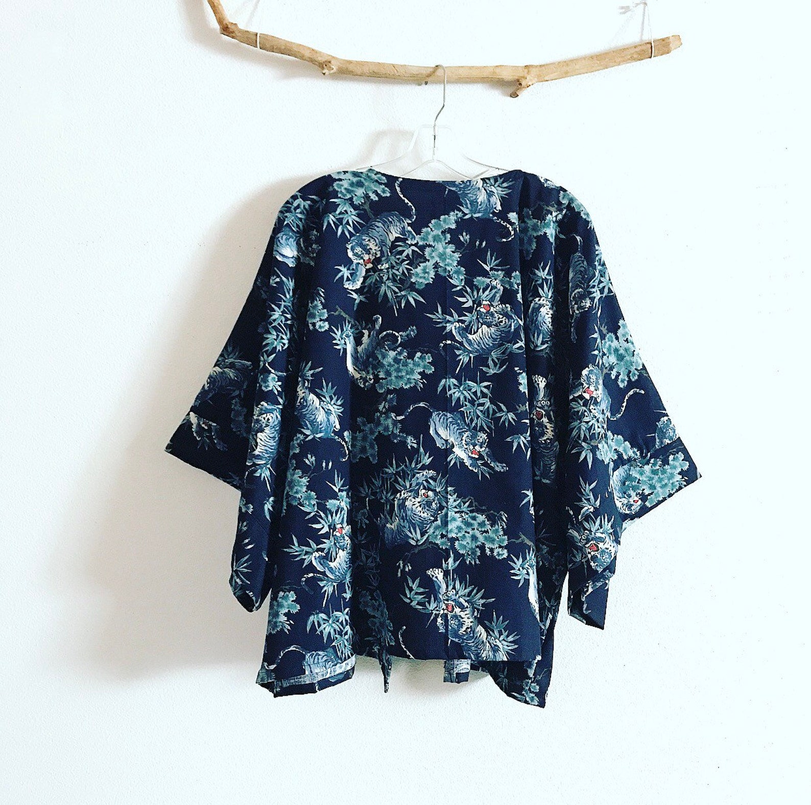Ready Wear Blue Tiger Todoroki Dobby Cotton Kimono Sleeve | Etsy