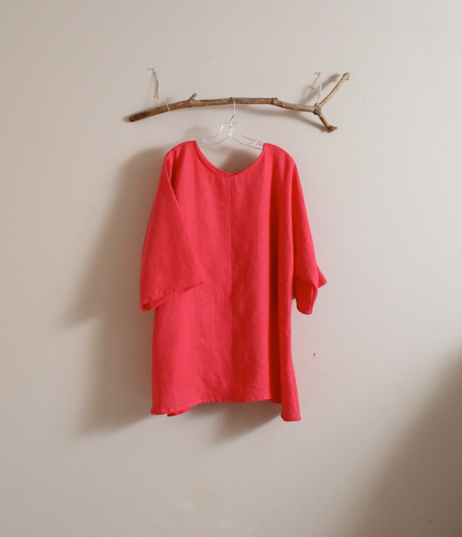 Custom Plus Size Linen V Shape Neckline Top - Etsy