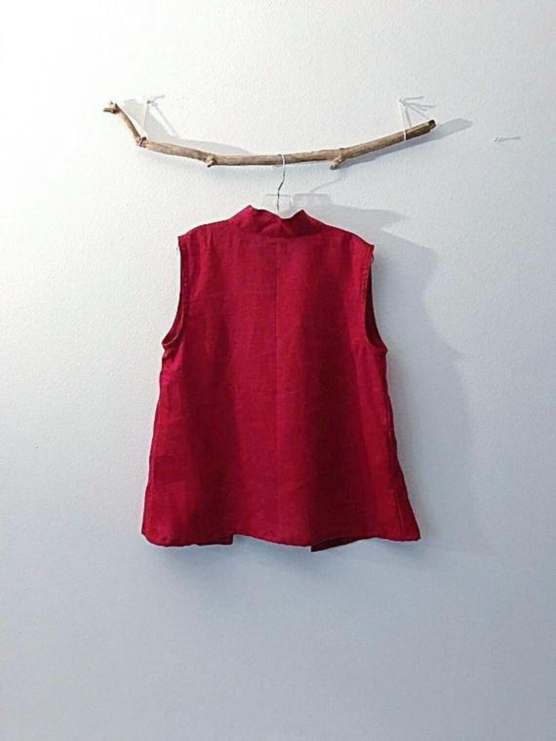 Minimalist Red Linen Vest Ready to Wear Size M or L - Etsy