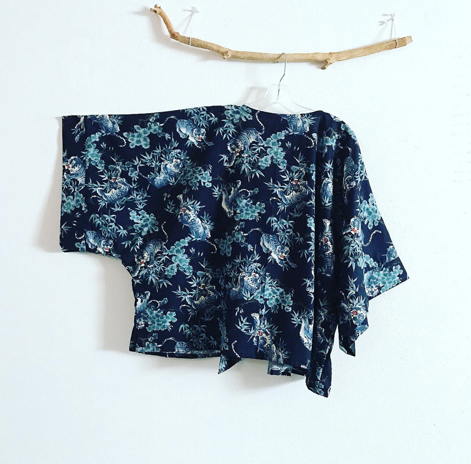 Ready Wear Blue Tiger Todoroki Dobby Cotton Kimono Sleeve | Etsy