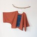Oversized Rust Linen Top With Vintage Kimono Panel Shoulder Seamless ...