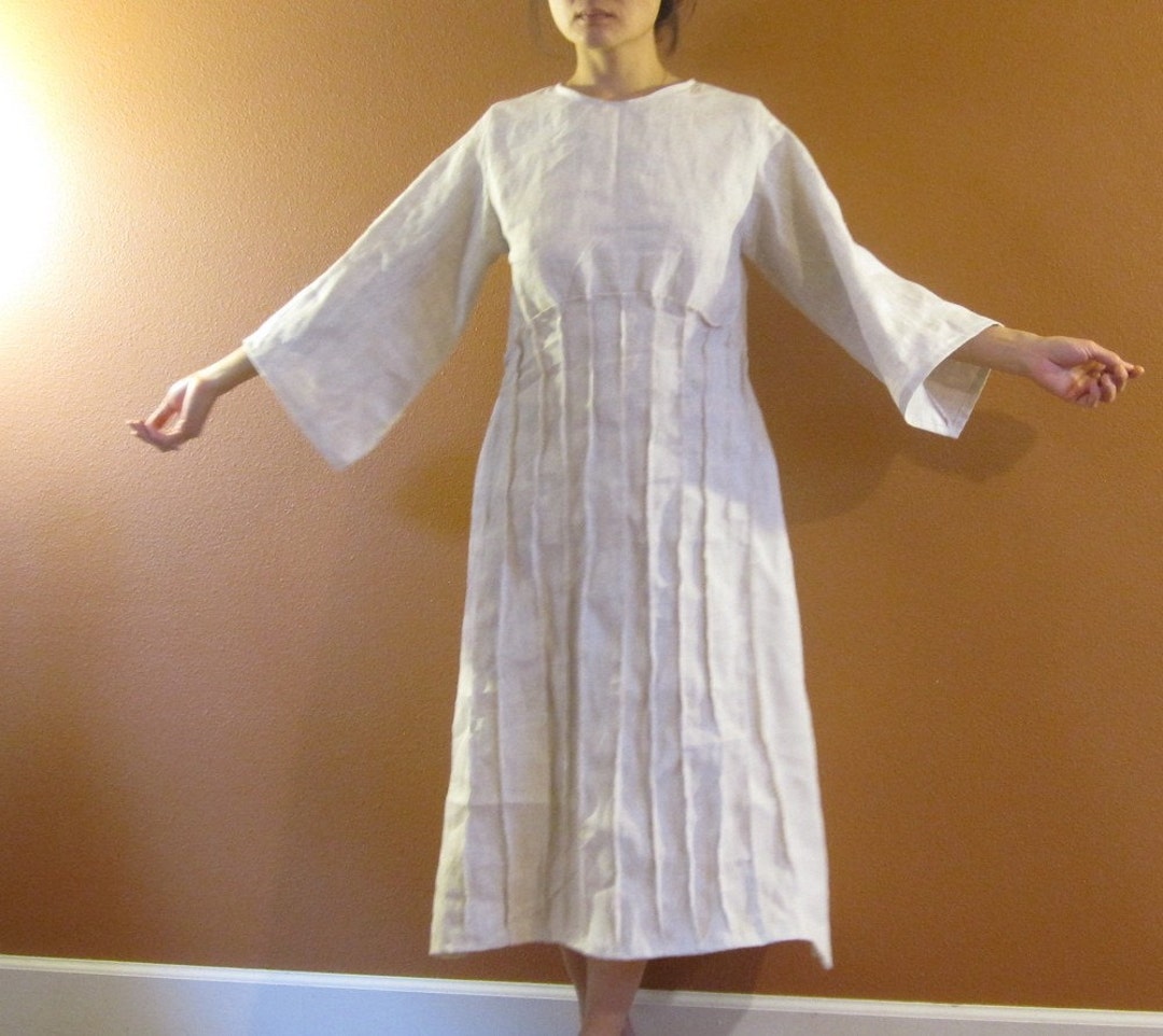 Custom Fan Pleats Linen Dress - Etsy