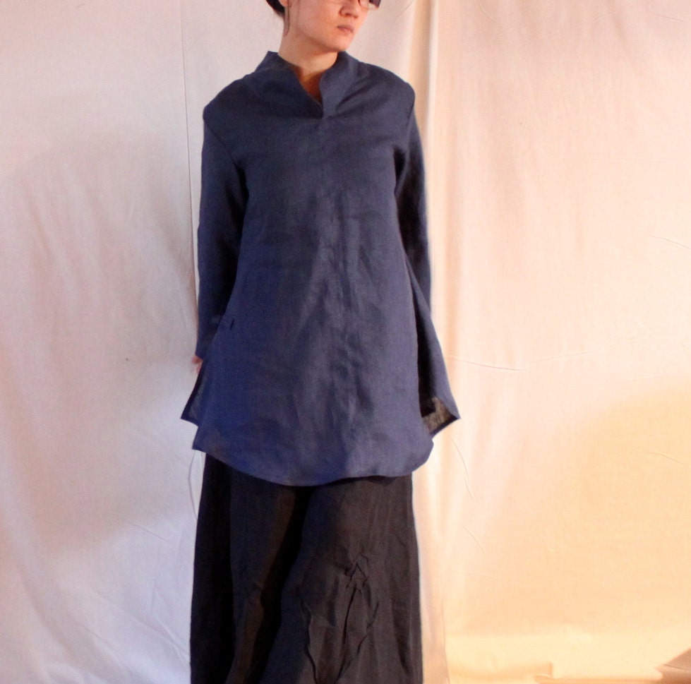 Custom Linen Asian Style Blouse - Etsy
