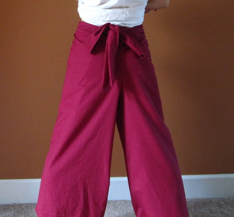 Cotton Wrap Around Pants for Waist 36 and Under Made to | Etsy