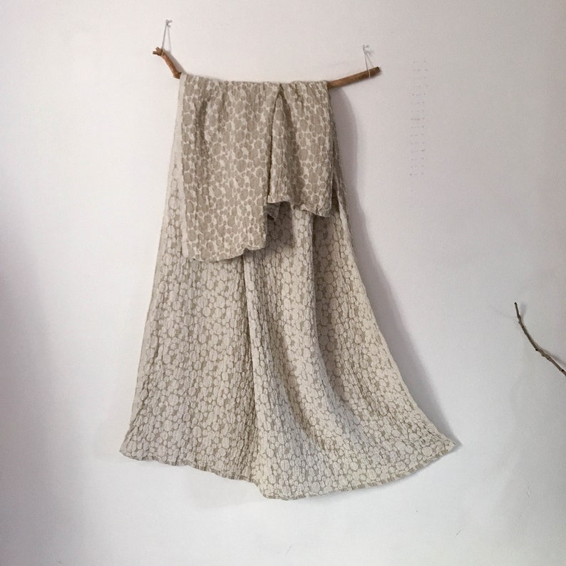 Handmade double sided linen throw pebble or floral pattern | Etsy