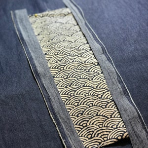 Custom Oversized Denim Top With Japanese Indigo Motif Panel - Etsy