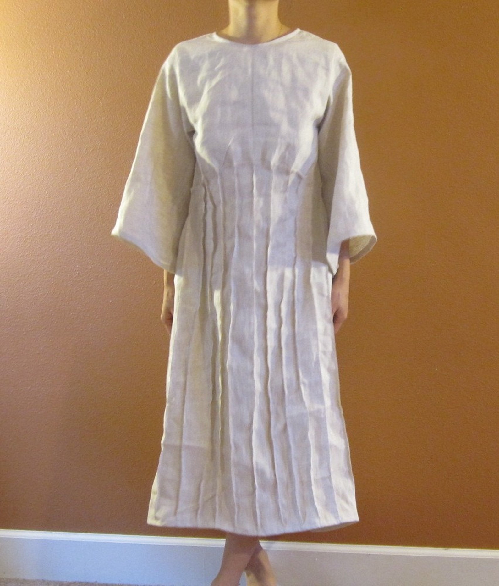 Custom Fan Pleats Linen Dress - Etsy