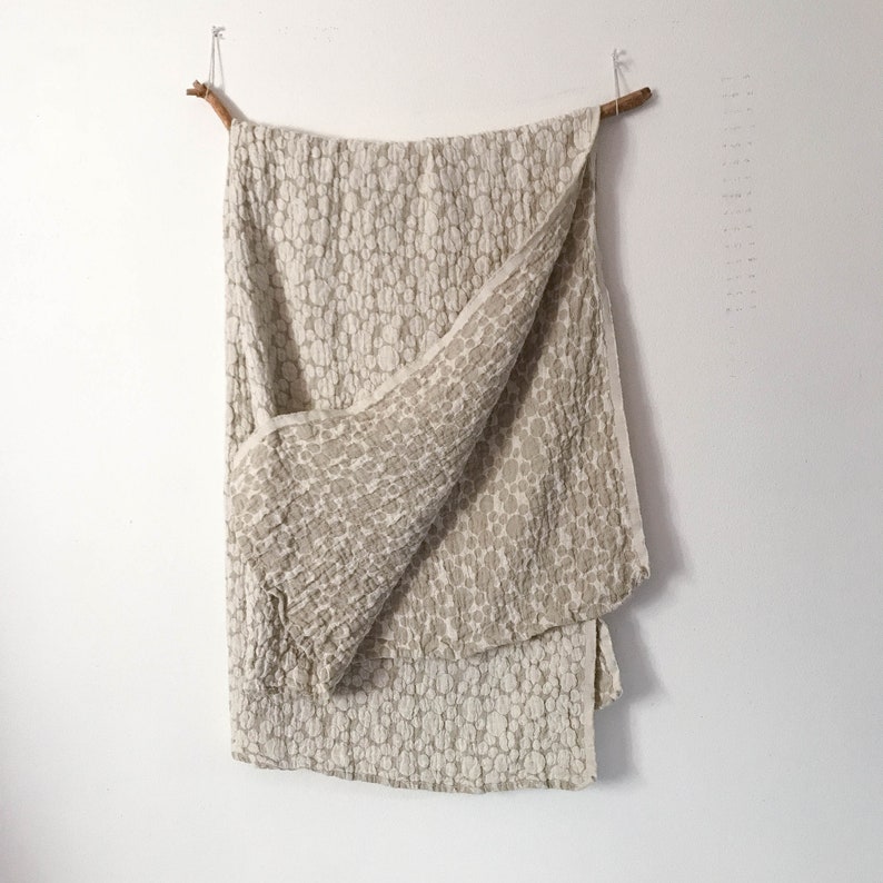 Handmade double sided linen throw pebble or floral pattern | Etsy