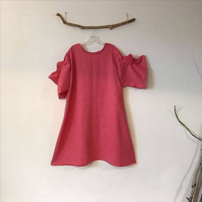 Custom Smocked Spiky Sleeves Linen Dress - Etsy