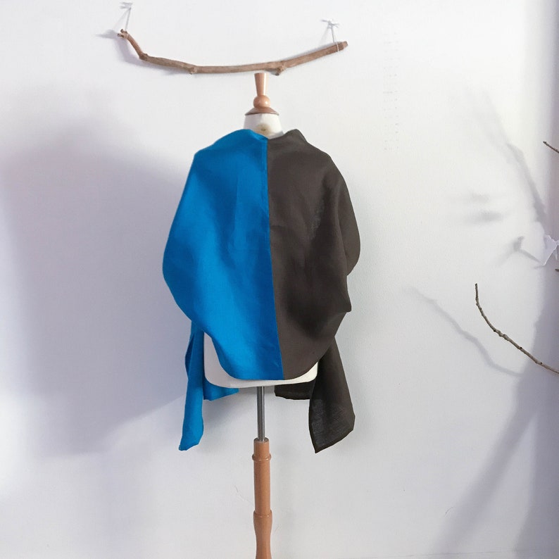 Dual Color Linen Shawl Made to Order - Etsy