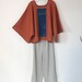 Oversized Rust Linen Top With Vintage Kimono Panel Shoulder Seamless ...