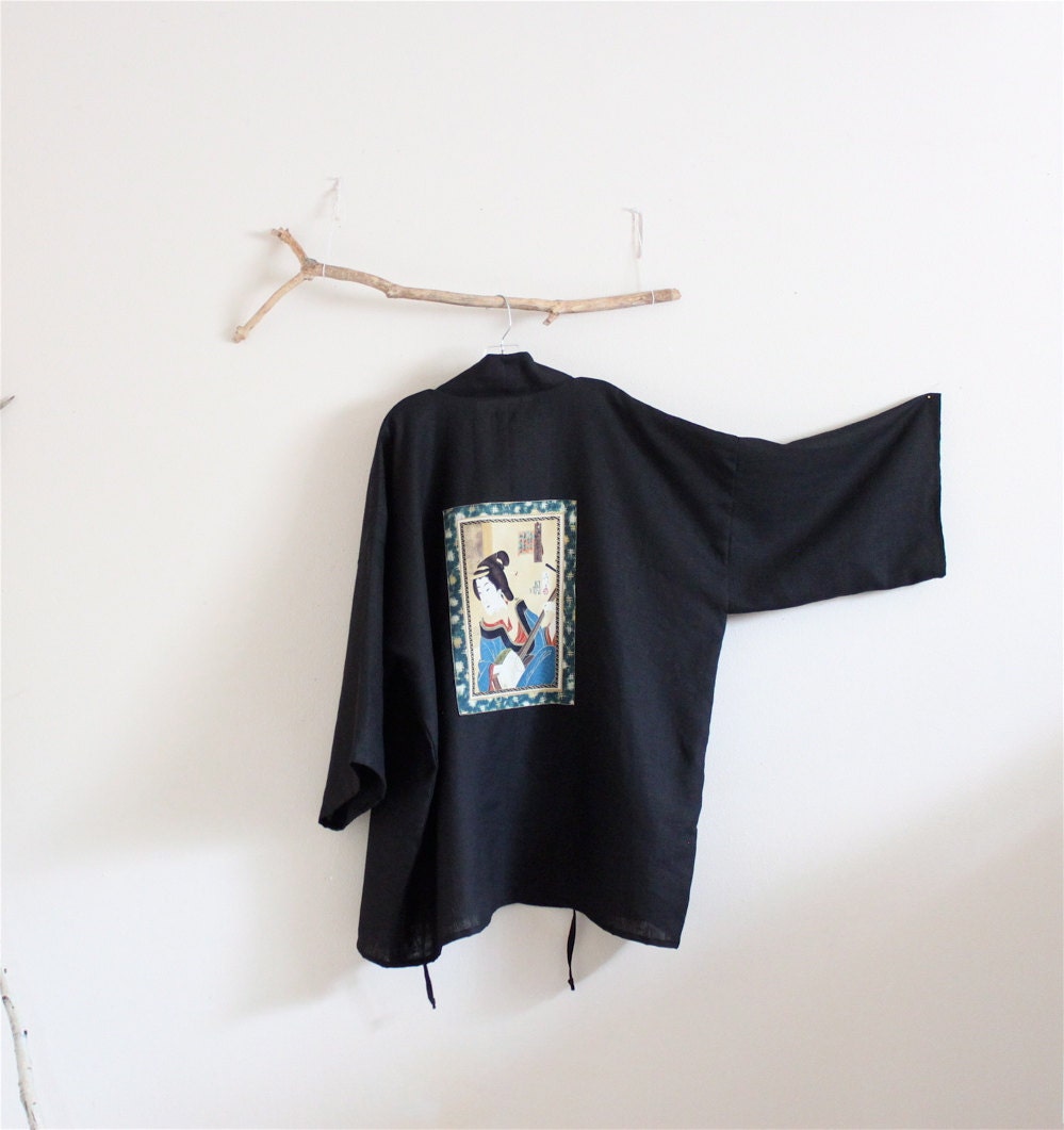 Custom Geisha Black Linen Haori Inspired Jacket - Etsy