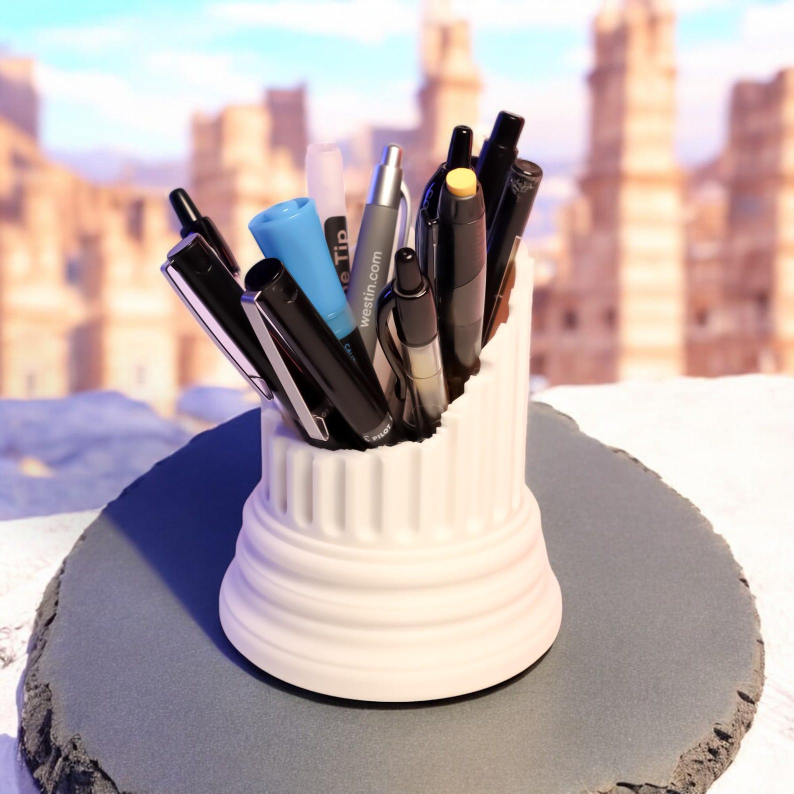 Broken Roman Pillar Container | Vintage Roman Column Vase | Classical ...