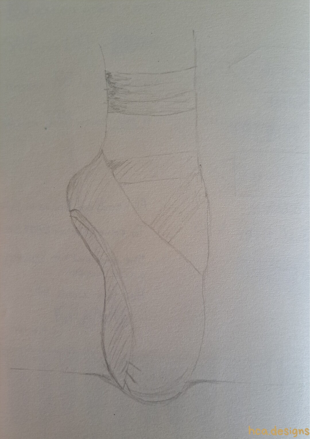 Hand Drawn Pointe Shoe Sketch for Digital Download - Etsy