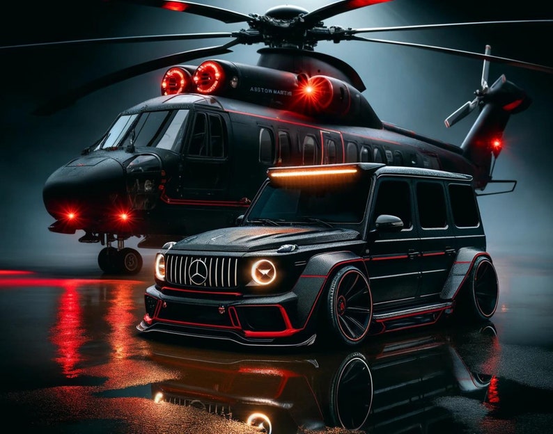 Mercedes G63 AMG W/ Helicopter - Etsy