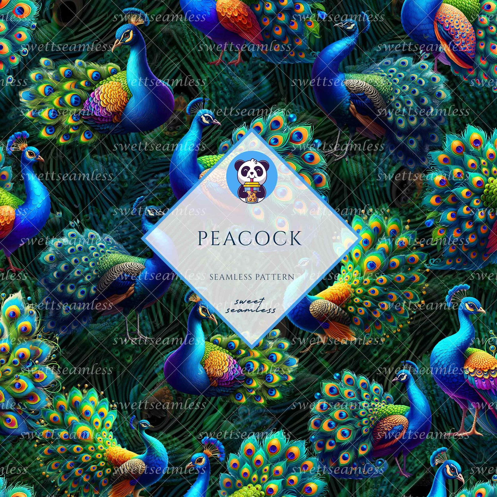 Peacock Seamless | Peacock Pattern | Cute Seamless Repeat Pattern ...
