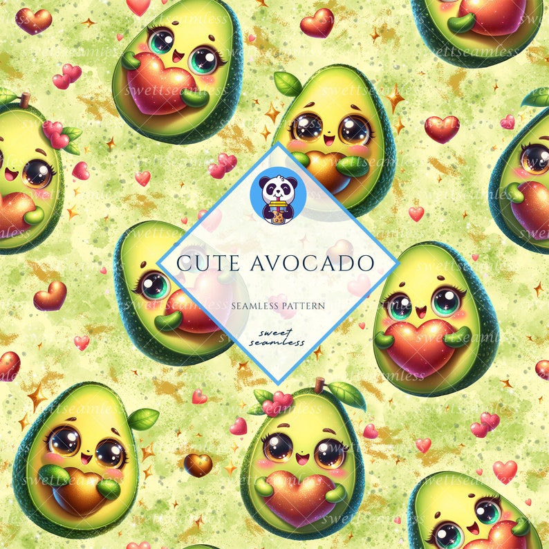 Avocado Seamless | Avocado Pattern | Cute Seamless Repeat Pattern ...