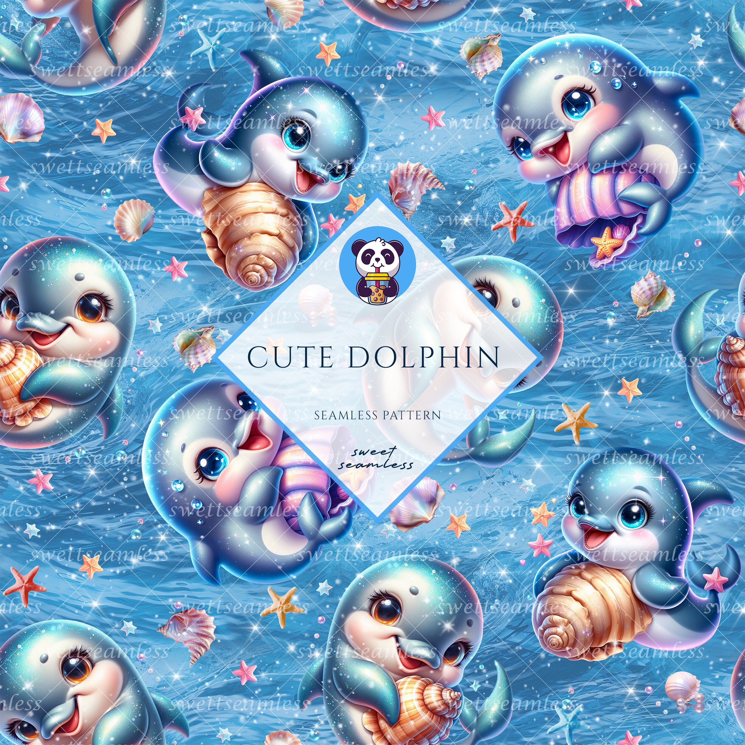 Dolphin Seamless | Dolphin Pattern | Cute Seamless Repeat Pattern ...