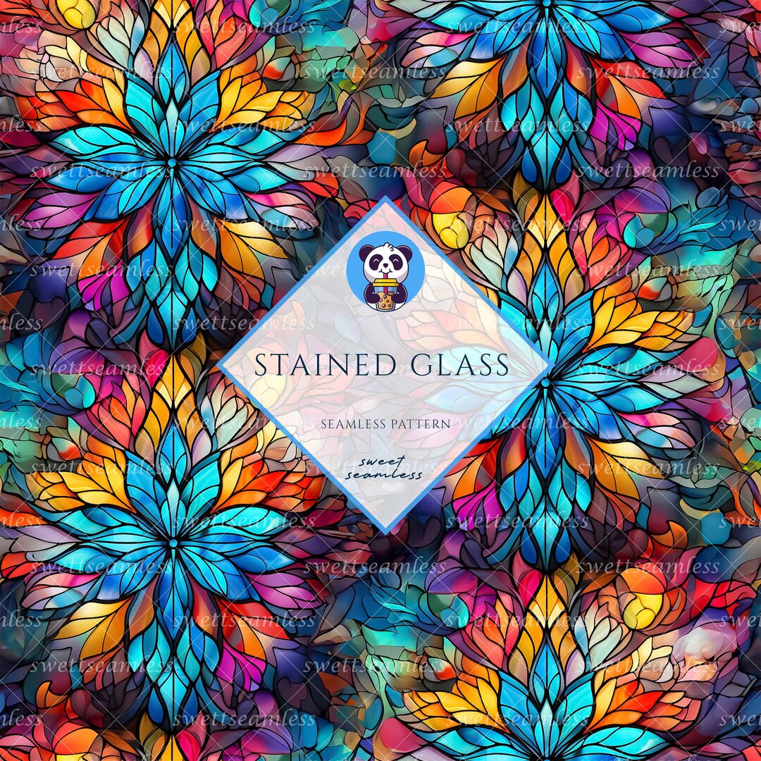 Stained Glass Seamless Stained Glass Pattern Cute Seamless Repeat ...