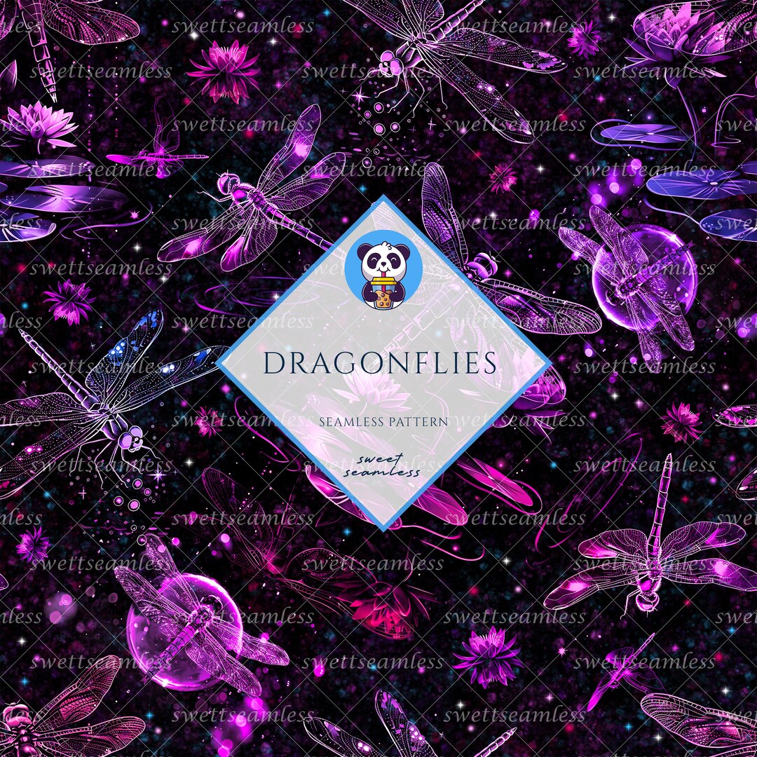 Dragonflies Seamless Dragonflies Pattern Cute Seamless Repeat Pattern ...